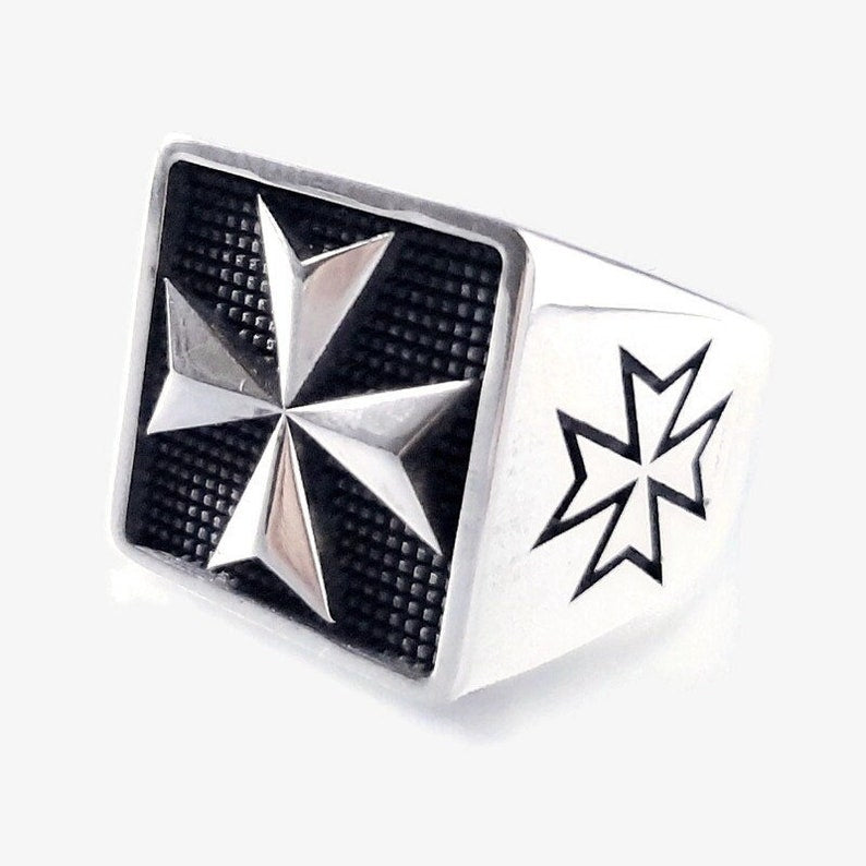 Order Of Malta Commandery Ring - Medieval Templar Cross Sterling Silver ...